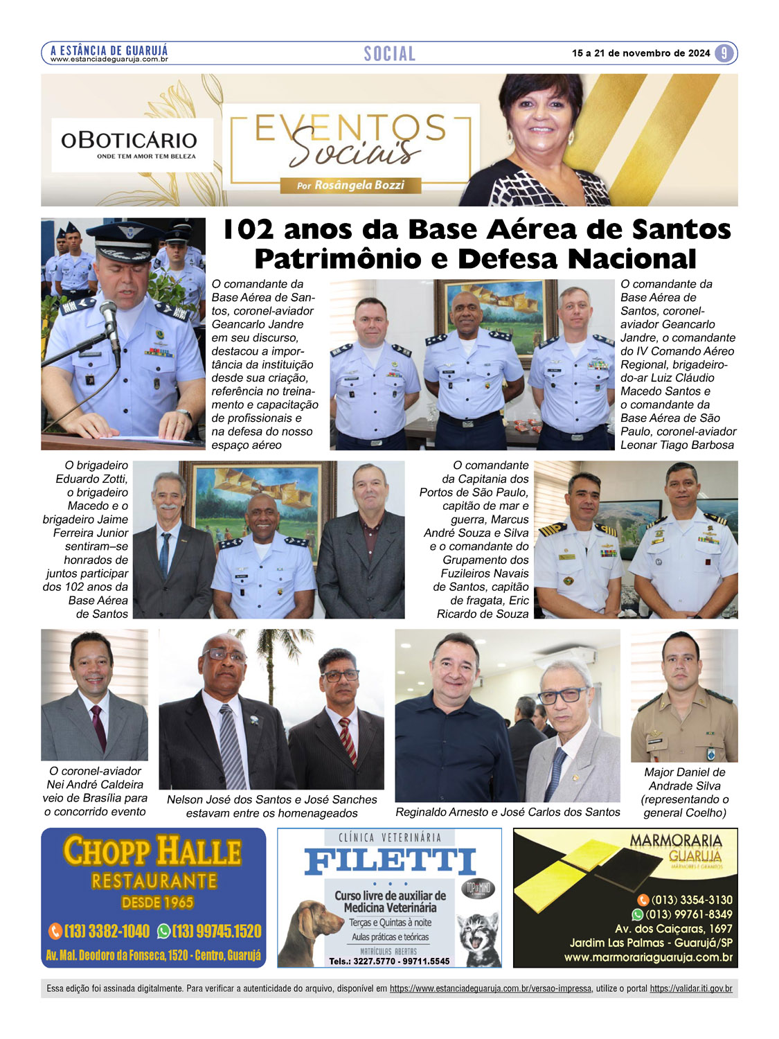 102 anos da Base Aérea de Santos, Patrimônio e Defesa Nacional - Jornal ...